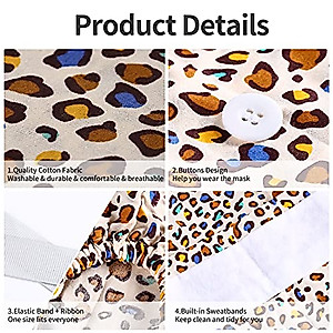 6 pcs Adjustable Bouffant Scrub Turban Cap with Buttons for Nurse Long Hair Ponytail,Surgical Beanie Hat for Medical Working