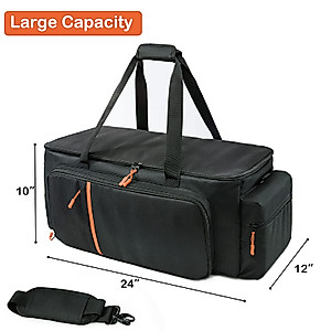 MYBAGZING Dj Cable Bag-24 Large Dj Cable File Bag-Dj Cabel Organizer Case-Travel Gig Bag-DJ Gear Bag for Dj Accessories-Dj Equipment Case with Padded Bottom and Divdiers