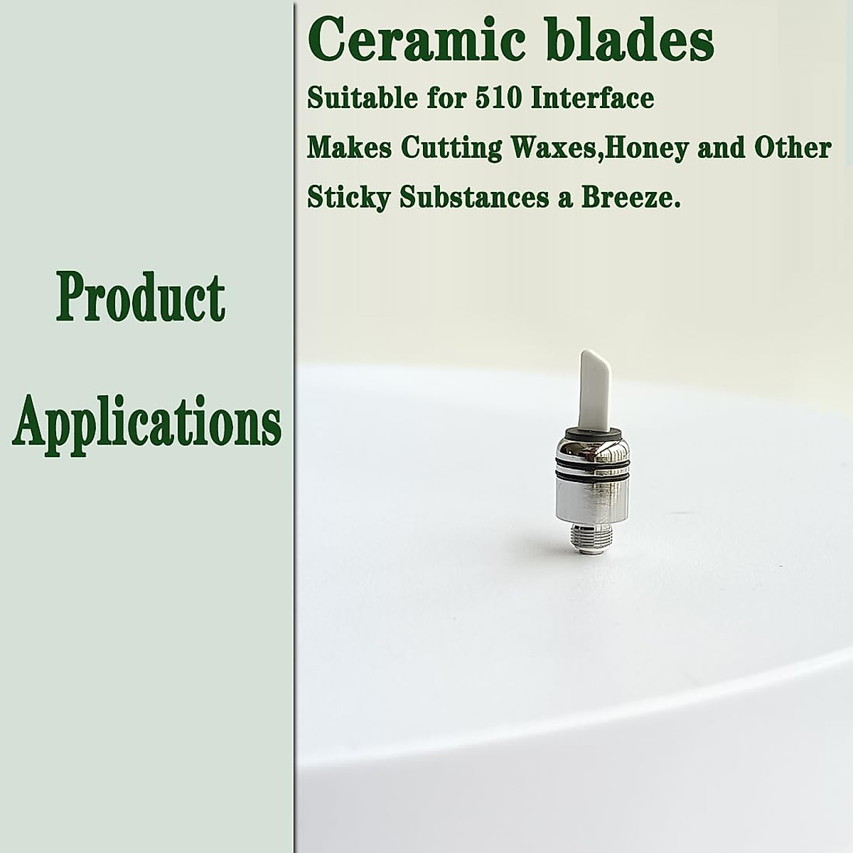 MengMain Ceramic Hot Knife Tip,Heating Multi-Tool Ceramic Knife Tip for Slicing Wax or Viscous oil etc (2-White)