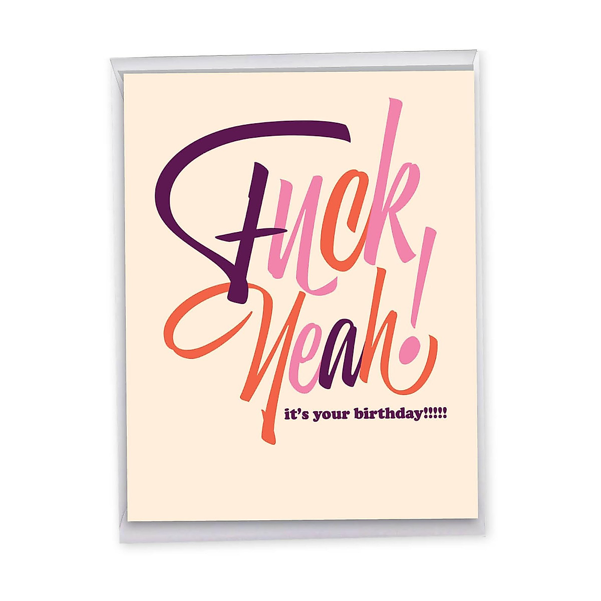 NobleWorks - Big Funny Birthday Greeting Card 8.5 x 11 Inch with Envelope (1 Pack) Oversize Jumbo Bday Eff Yeah! J6405BDG