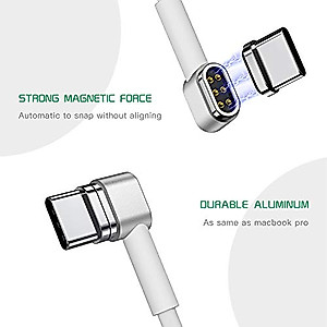 Elecjet Magnetic USB C to C Charging Cable for MacBook Pro Air, iPad Pro, 87W PD Fast Charger for Samsung Galaxy S23 S22 S21 S20 Ultra, Google Pixel 7 6 Pro, Moto G, Dell XPS, Type C Devices, 6.6ft