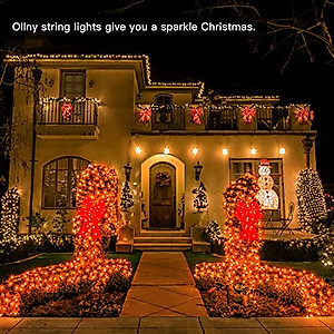 Ollny Halloween Lights Outdoor Indoor, 60 FT 180 LED Halloween Decorations Lights Orange, Waterproof String Fairy Lights Plug in, 8 Modes and Timer Light for Party, Yard, Door, Christmas, Home Decor