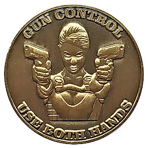 Thompson Emporium Gun Control Use Both Hands Heads Tails Good Luck Challenge Coin