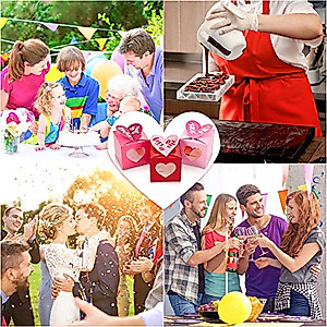 Whaline 24Pcs Valentine's Day Treat Boxes Red Rose Red Pink Heart Cardboard Box with Window 3 Inch Valentines Gift Container with Instruction for Goodie Cookie Candy Sweet Crafts Party Favor Supplies