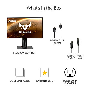 ASUS TUF Gaming 24.5” 1080P HDR Monitor VG258QM - Full HD, 280Hz (Supports 144Hz)(Renewed)