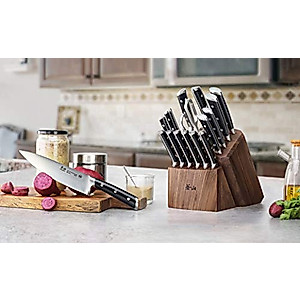 Cangshan S Series 1024043 German Steel Forged 17-Piece Knife Block Set, Walnut