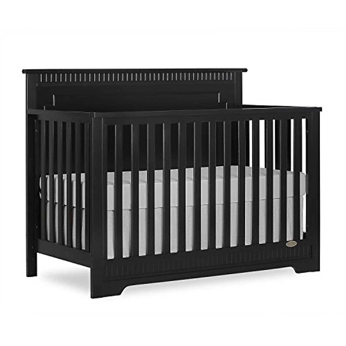 Dream On Me Morgan 5 in 1 Convertible Crib in Black, Greengaurd Gold Certified, Built of Sustainable New Zealand Pinewood