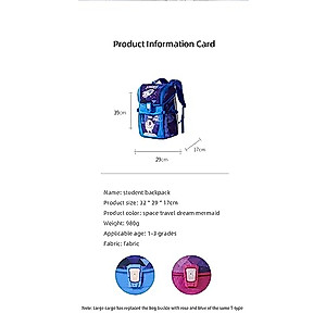 SUNVENO Toddler Backpack Lightweight Reduction Spine Protection Backpack Schoolbag for Primary School kids (Space Blue)