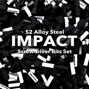 GRENPRO Screwdriving Power Bits T10-2IN*5pcs,Torx Head Bit Set ，2" Long High Impact Tough Magnetic #10 Drill Bit，1/4" Hex Shank S2 Alloy Steel Star Bits Set