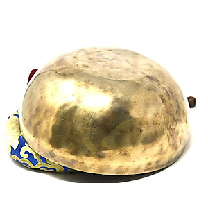 8" Large Hand-hammered Tibetan Singing Bowl for Meditation, Healing, Mindfulness, Relaxation ~ Antique Finished Bowl, Wooden Mallet, drum-stick, Silk Made Cushion