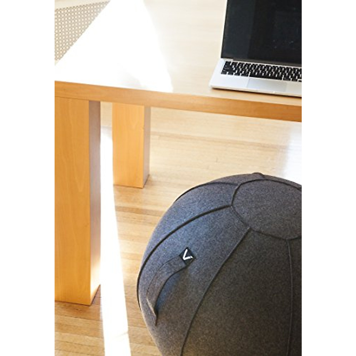 Vivora Luno Exercise Ball Chair, Canvas & Felt for Home Offices, Balance Training, Yoga Ball