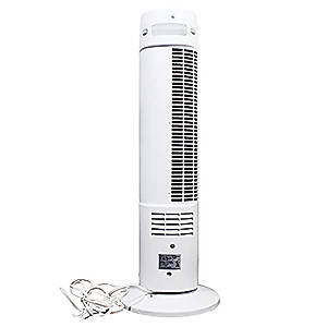 Mainstay FZ10-19MW 28 Inch 3 Speed Compact Oscillating Tower Fan with Auto Shutoff, White (Renewed)