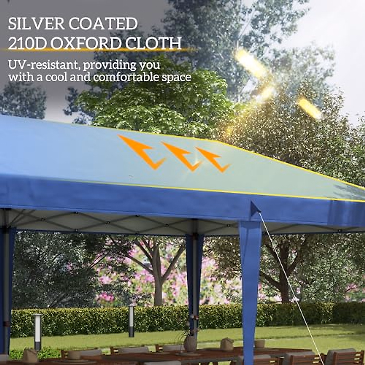 Outsunny 10' x 20' Pop Up Canopy Tent, Upgraded Heavy Duty Tents for Parties, Outdoor Instant Gazebo Sun Shade Shelter with Carry Bag, for Catering, Events, Wedding, Backyard BBQ, Blue