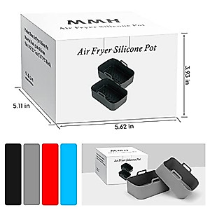 2Pcs Air Fryer Silicone Pot Rectangular for Ninja Foodi Dual DZ201 8QT, MMH Reusable Silicone Airfryer Liner Replacement Baking Tray Basket Insert | Non-stick | Easy Cleaning | Food Safe | Gray