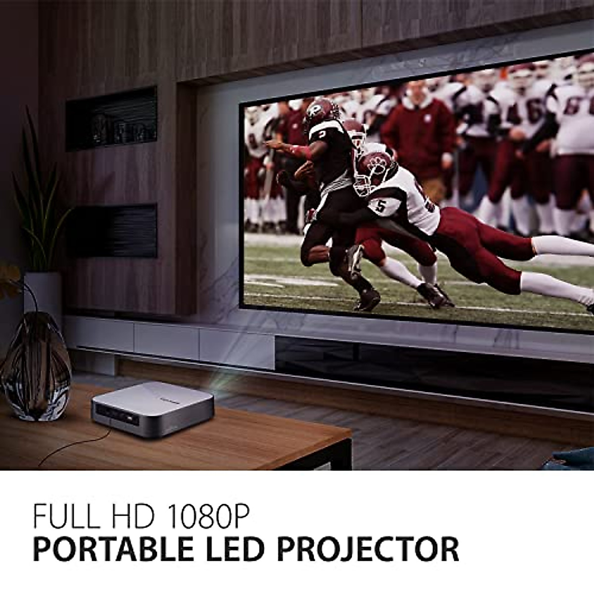 ViewSonic M2e 1080p Portable Projector with 1000 LED Lumens, H/V Keystone, Auto Focus, Harman Kardon Bluetooth Speakers, HDMI, USB C, 16GB Storage, Stream Netflix with Dongle