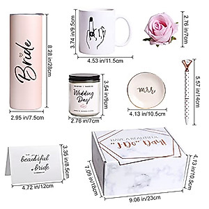 Bride To Be Gifts Box, Bridal Shower, Bachelorette Gifts For Bride, Engagement Gifts For Her, Wedding Gifts For Bride, Bachelor Party Gifts, Stainless Steel Tumbler Cup, Mug, Scented Candle - (Pink)