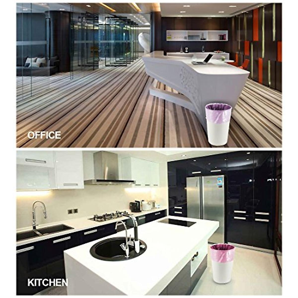 Small Trash Bag, 2.6 Gallon Garbage Bags FORID Bathroom Trash can Liners for Bedroom Home Kitchen 150 Counts 5 Color