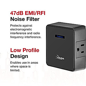 Rocketfish 2-Outlet Surge Protector - Low-Profile Protection for Devices - Black