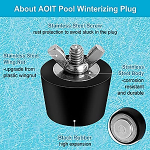 Pool Winterizing Plug for Swimming Pool Holes - 2 Pack 1.25in -1.5 in Winter Expansion Plugs for Above Ground Pool Skimmer Return Lines Clean-Out Pipe Salt Cell Pump Rubber Pool Plugs