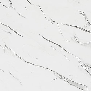 Henn&Hart 36" Wide Round Coffee Table with Faux Marble Top in Brass/Faux Marble, Modern coffee tables for living room, studio apartment essentials