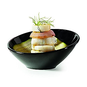 G.E.T. B-792-BK Angled Cascading Serving Bowl for Salads, Rice and Dessert, 24 Ounce / 9.25", Black