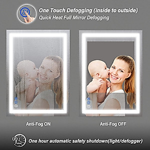 Butylux 32x24 inch LED Bathroom Mirror with Adjustable, Stepless Dimmable, Anti-Fog, Wall Mounted Lighted Bathroom Mirror with Smart Touch Button, Memory Function, 3000K-6000K (Horizontal/Vertical)