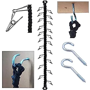Storage Chain, Toy Organizer Chain, Elasticity Chain 60 inch + 20 Strong Stainless Steel Clips & Hardware, for Your Toy Organizer, Sun Visors, Hats, Scarves, Gloves,etc. Organizes almost anything