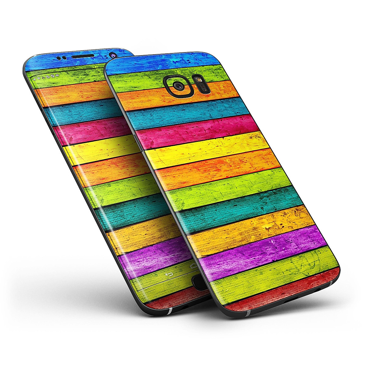 Design Skinz Design Skinz Neon Wood Planks Full-Body Wrap Decal Skin-Kit for The Galaxy S9