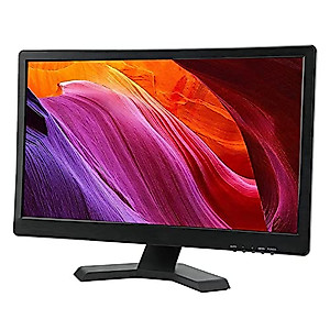 Jaerb HD LED Monitor, Multiple Interfaces 100‑240V Dual Speakers HD Color Screen Monitor Portable with Remote Control for Laptops (US Plug)