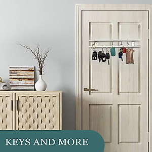 YIIYIIN 18 Inch Magnetic Knife Holder with Hooks - Magnetic Kitchen Knife Bar - Magnetic Knife Strips - Magnetic Utensil Holder - Kitchen Utensil Hanger - Kitchen Organizer