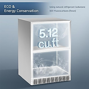 ICEJUNGLE 24 inch Undercounter Refrigerator, Outdoor Fridge for Patio, Wine and Beverage Refrigerator, Drawer Refrigerator Under Counter Fridge Ideal for Home and Commercial