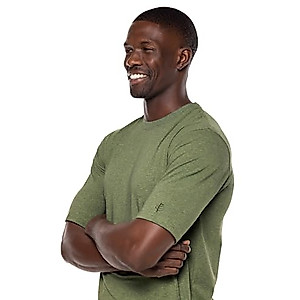 Coolibar UPF 50+ Men's Morada Everyday Short Sleeve T-Shirt - Sun Protective (Large- Light Green)