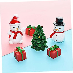 Abaodam 60 Pcs Mini Snowman Mini Christmas Decorations for Crafts Miniatures for Crafts Xmas Miniature Snowman Snow Globes for Kids Mini Figurine Fairy Birthday Party Supplies