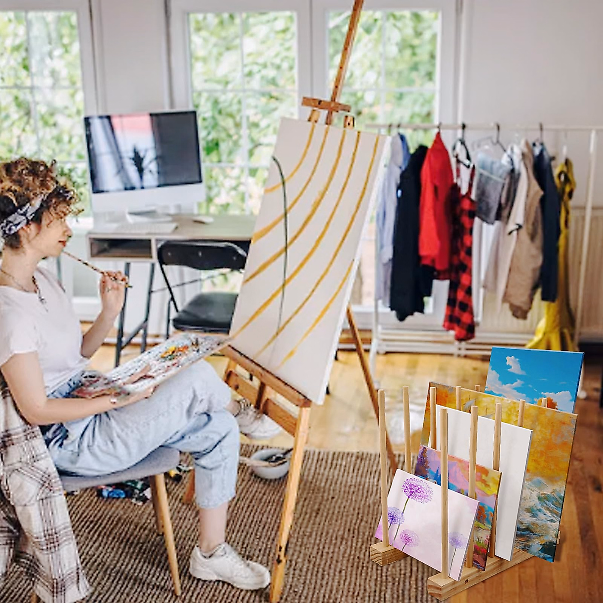 Fumingpal Art Storage Rack - 13.3 Inch Canvas Print Rack, Canvas Storage Rack, Drying Rack Art, Art Storage for Posters, Artwork, Prints, Canvas, Panels, Galleries, Studios & Storage