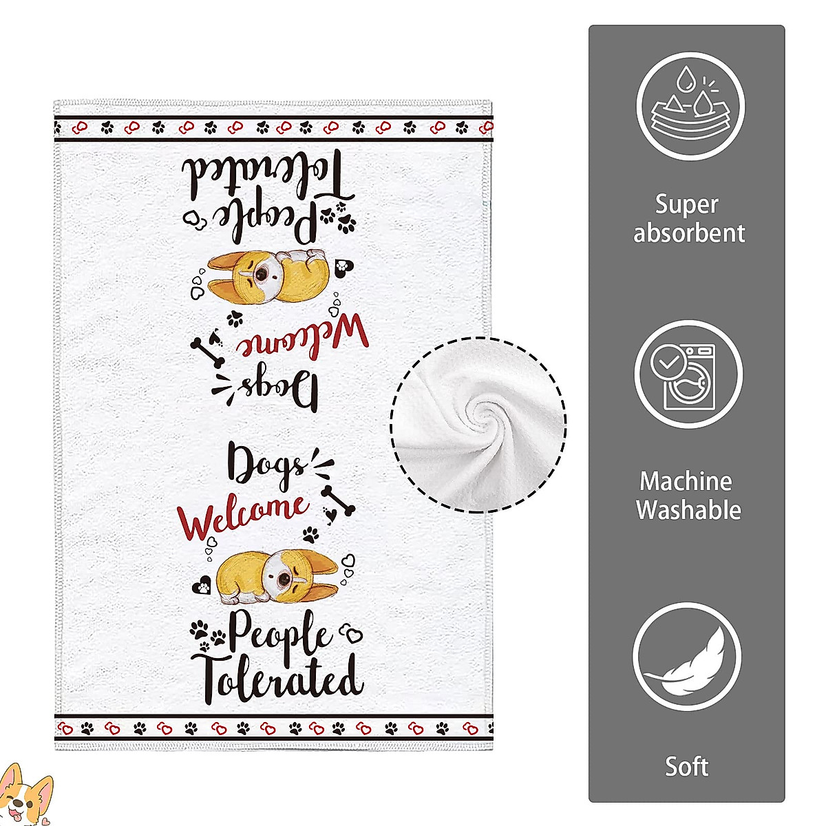 Hexagram Dog Kitchen Towels Decorative Set-Dog Lover Gifts for Women-Dog Lover Owners Mom Gifts-Housewarming Gift-Dog Hand Towels for Kitchen Set of 4-Cute Dish Towel-Tea Towel, Dog Kitchen Decor