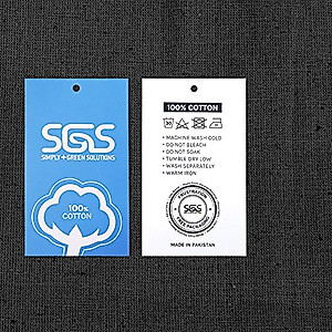 Simply Green Solutions Reusable Cotton Cloth Grocery Craft Bag, 15 x 16 Reusable Tote with Handle, Pack of 5, Black