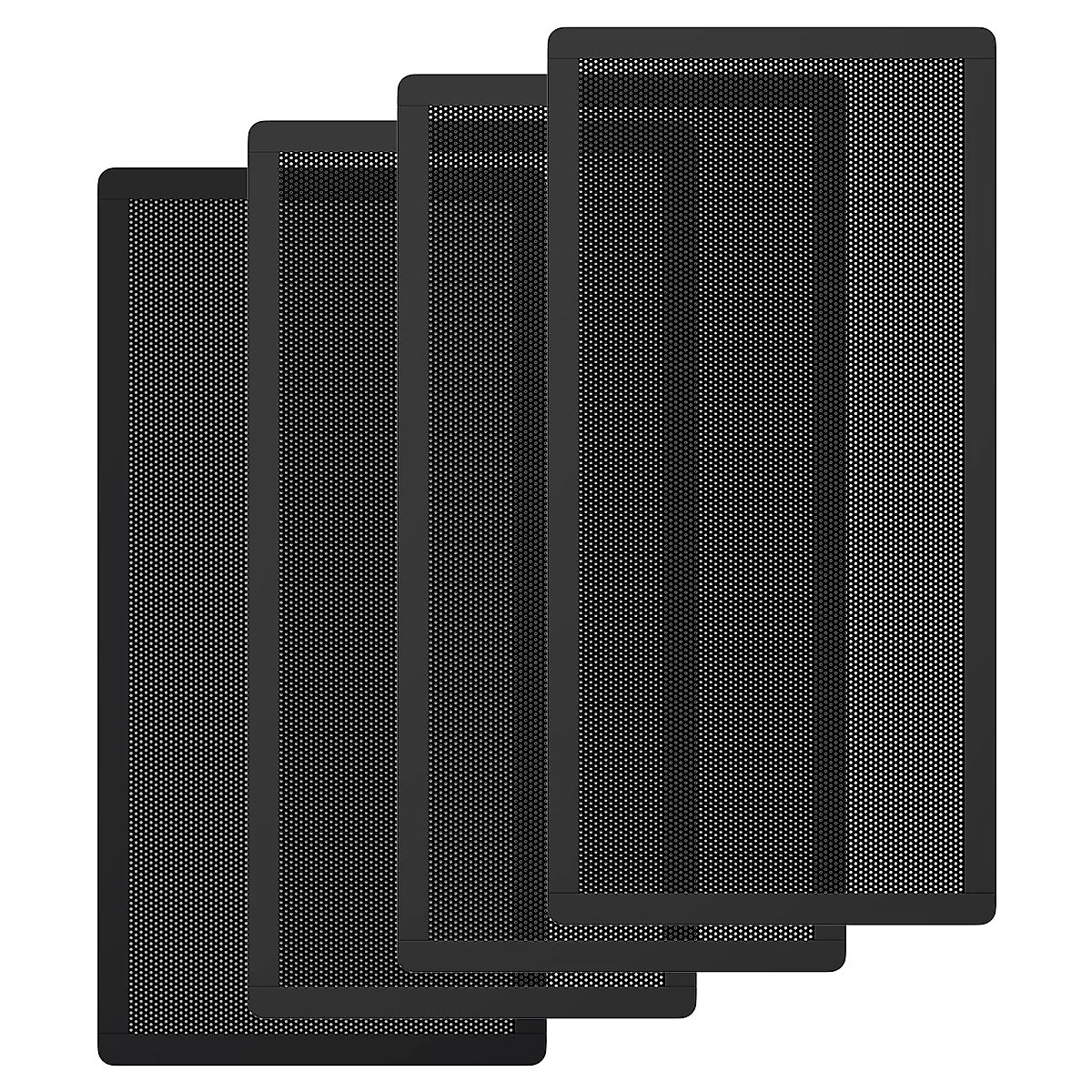 MoKo 140 x 280mm PC Case Magnetic Dust Mesh Filter, 0.5mm PVC Mesh Hole Computer Cooler Fan Dust Filter, Magnetic Frame Dustproof Mesh Filter Cover Fan Filter Grills for Computer PC Case - 4PCS