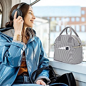 VS VOGSHOW Insulated Lunch Bag Women Kids, Double Deck Reusable Lunch Bag for Girls, Small Cute Lunch Bags for Women Teens, Freezable Lunchbag for Work, 9L