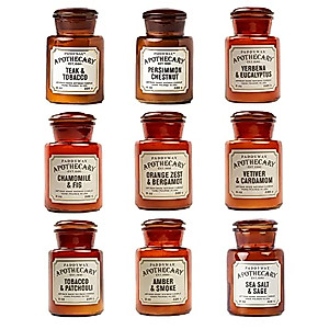 Paddywax Candles APG806 Apothecary Collection Soy Wax Blend Candle in Glass Jar, Medium, 8 Ounce, Tobacco & Patchouli