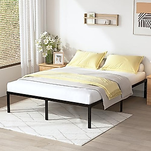 OSASET Queen Bed Frame -18 in Platform Bed Frame, 3600lbs Heavy Duty Metal Bed Frame, Queen Bed Frame No Box Spring Needed with Ample Storage Space - Easy Assembly and Noise Free