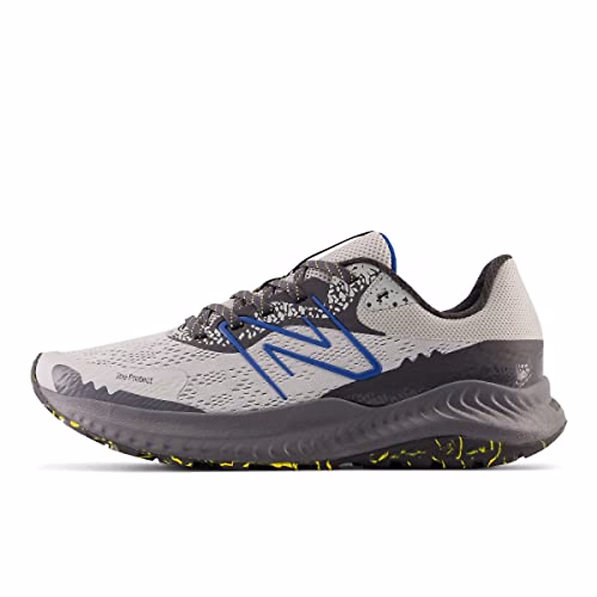 New Balance Men's Dynasoft Nitrel V5 Trail Running Shoe, Rain Cloud/Phantom/Egg Yolk, 10 X-Wide