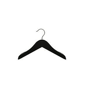 NAHANCO 10" Wooden Baby/Infant Hangers, Low Gloss Black- 25/CTN.