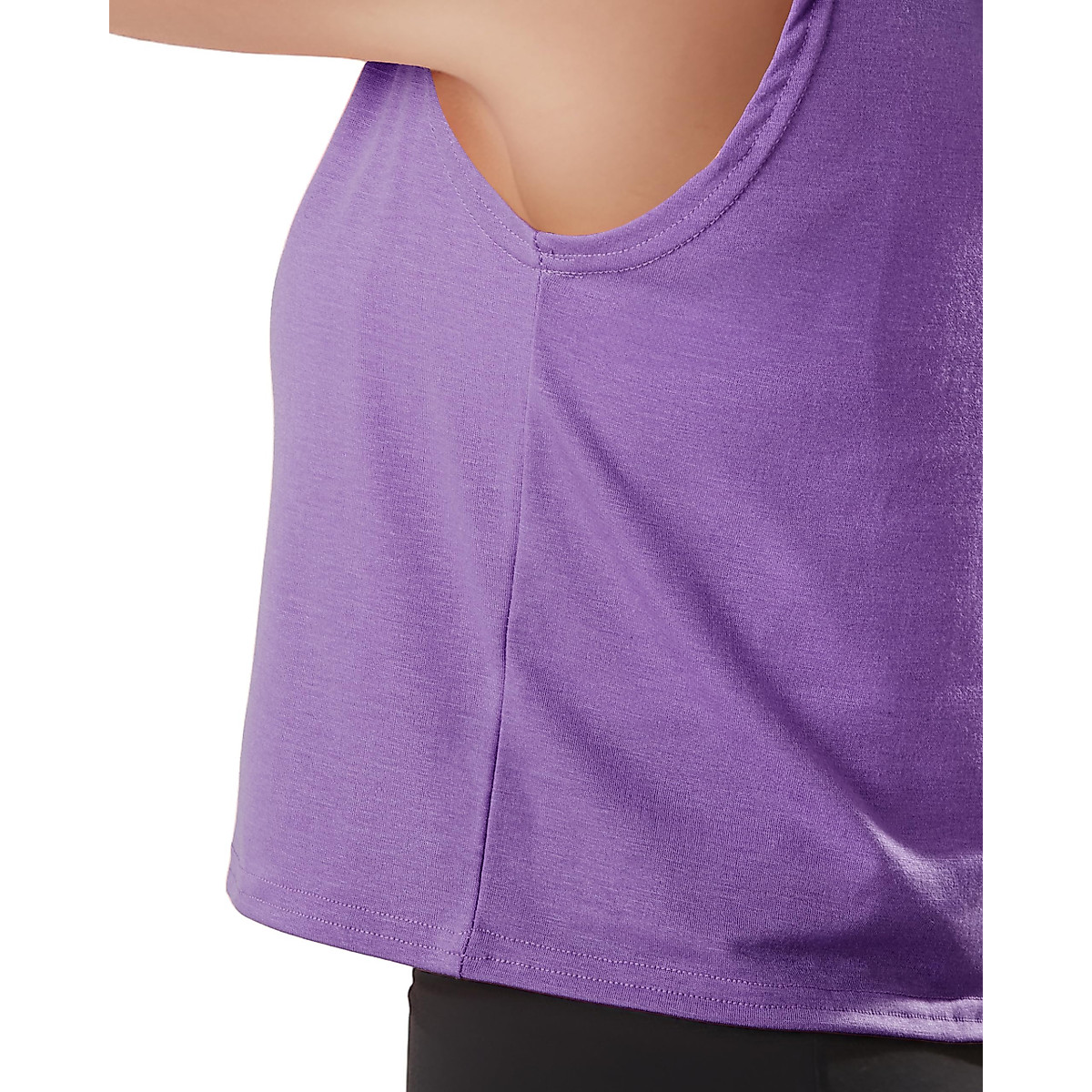 GIVON Womens Actvicewear Sleeveless Hoodie Crop Tank Tops Workout Sweatshirt / DCF179-LAVENDER-XL