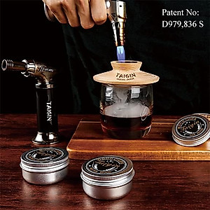 Cocktail Smoker Kit with Torch, Four Kinds of Wood Chips for Whiskey and Bourbon. Infuse Cocktails, Wine, Whiskey, Cheese, Salad and Meats. for Your Friends, Husband, Dad.（No Butane）