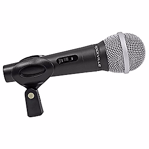 Rockville High-End Metal DJ Handheld Wired Microphone Mic w (2) Cables (RMC-XLR), Black