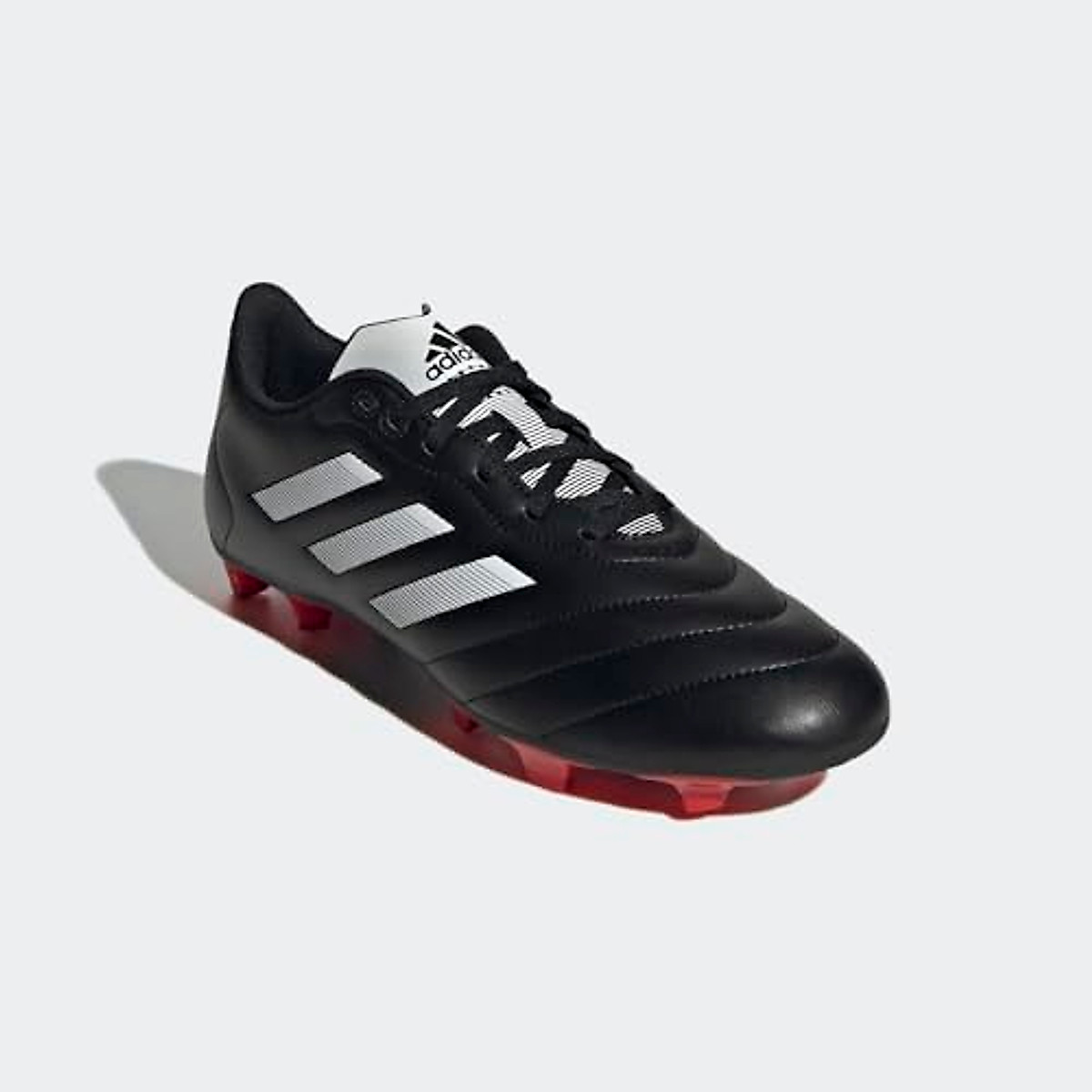 adidas Unisex Goletto Firm Ground Soccer Shoe, Core Black/White/Red, 7 US Men