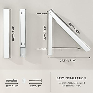 Leadiy Single Retractable Clothes Drying Rack, Wall Mounted Foldable Laundry Hanger for Small Spaces, Small Collapsible Folding Garment Al Alloy Racks, Coat Hanger Dorm Accessories (Silver)