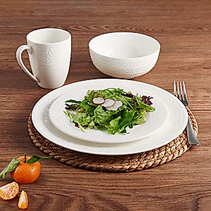 Mikasa Indira Chip Resistant 16-Piece Dinnerware Set, Service For 4, White