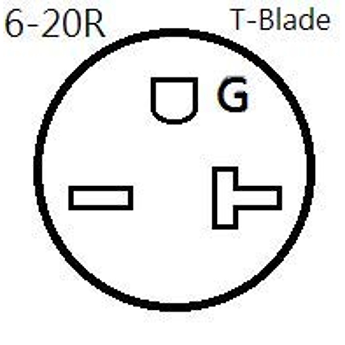 Parkworld 67911 NEMA 6-20 Extension Cord 6-20P to 6-20R (T Blade Female Also for 6-15R Adapter) 250V, 20A, 5000W (50FT)