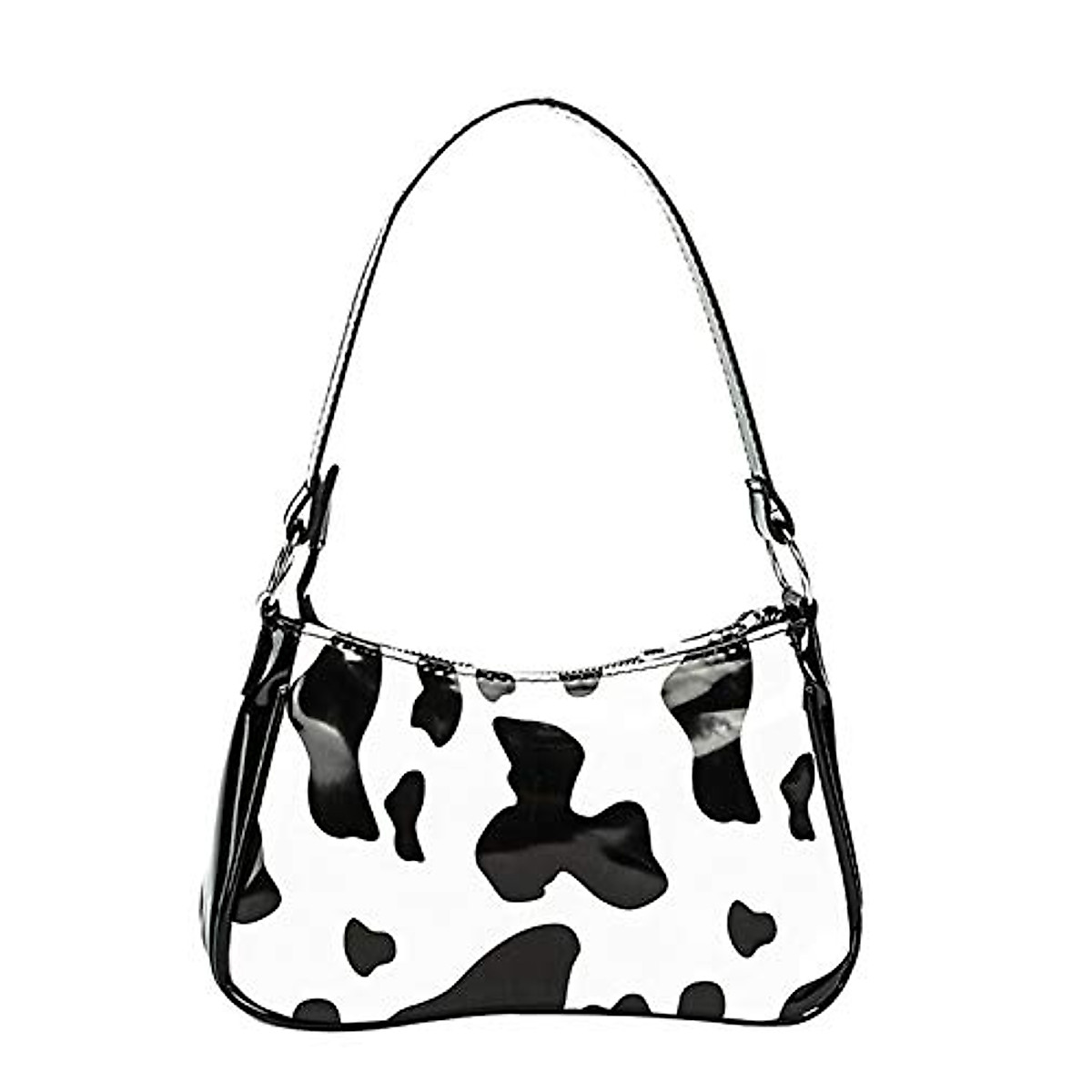 Women Cow Print Shoulder Bag Clutch Purse Underarm Handbag Satchel Zipper Tote Bag Small Purse